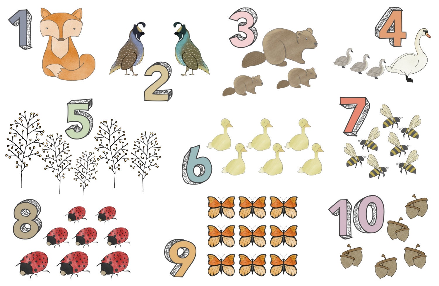 Alphabet Letters and Numbers Placemat Double Sided with Zoo | Etsy