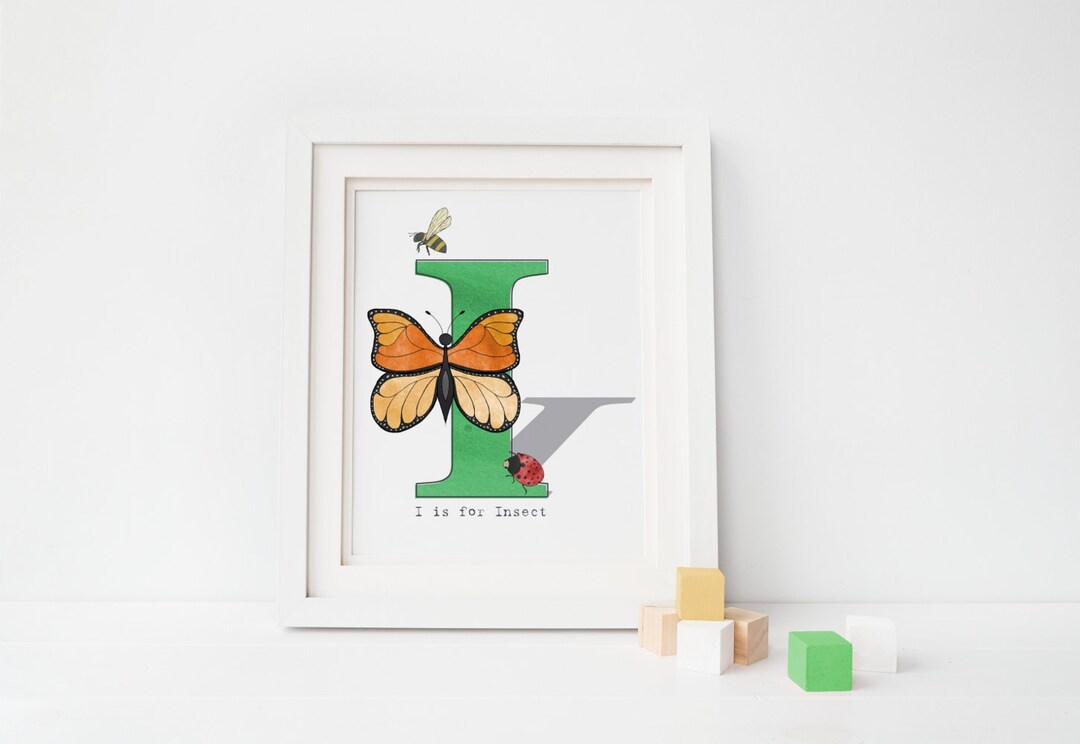 I is for Insects - Alphabet Illustration Print, Nursery Art, Kid's ...