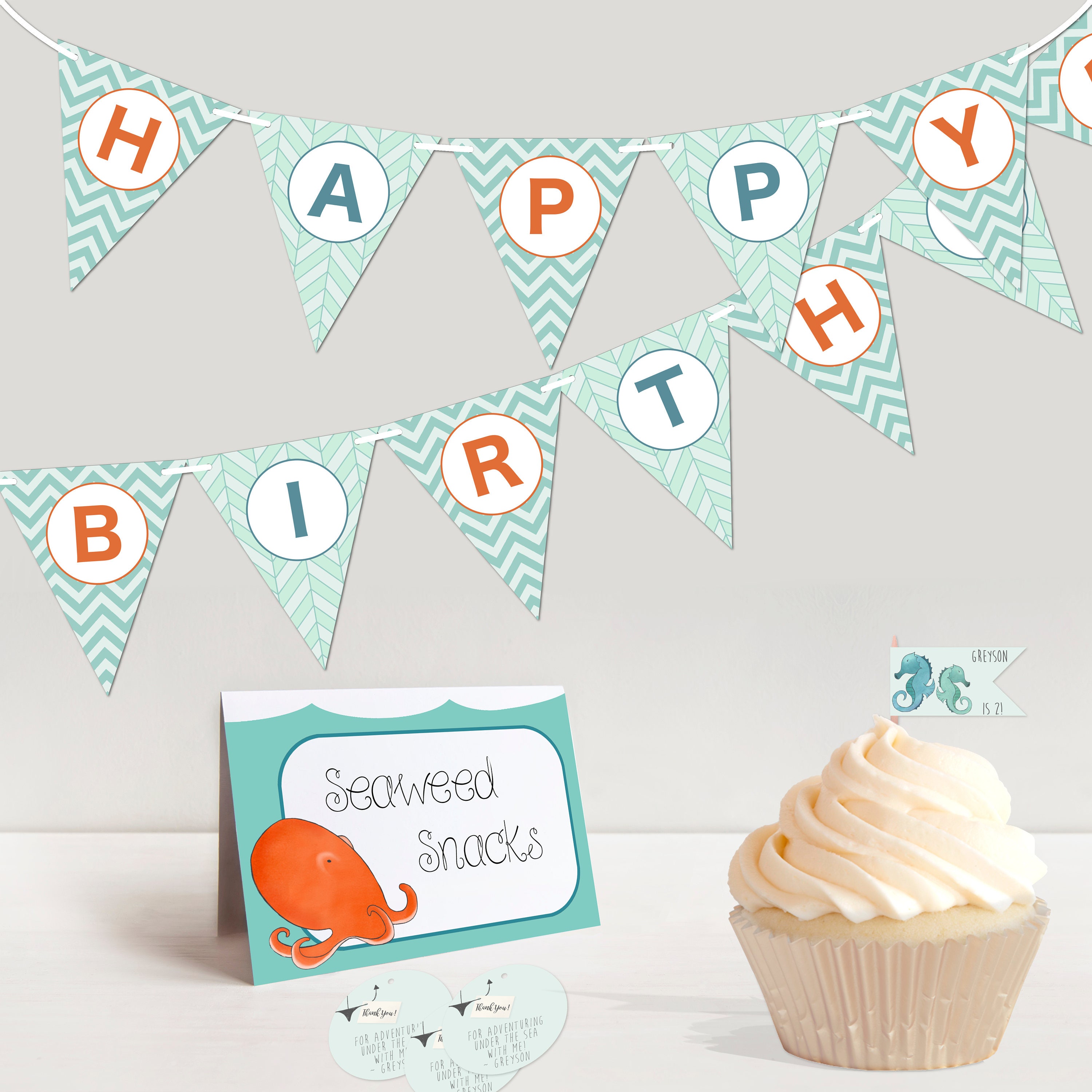 Custom Ocean Theme Party Printables Kids Birthday Party | Etsy