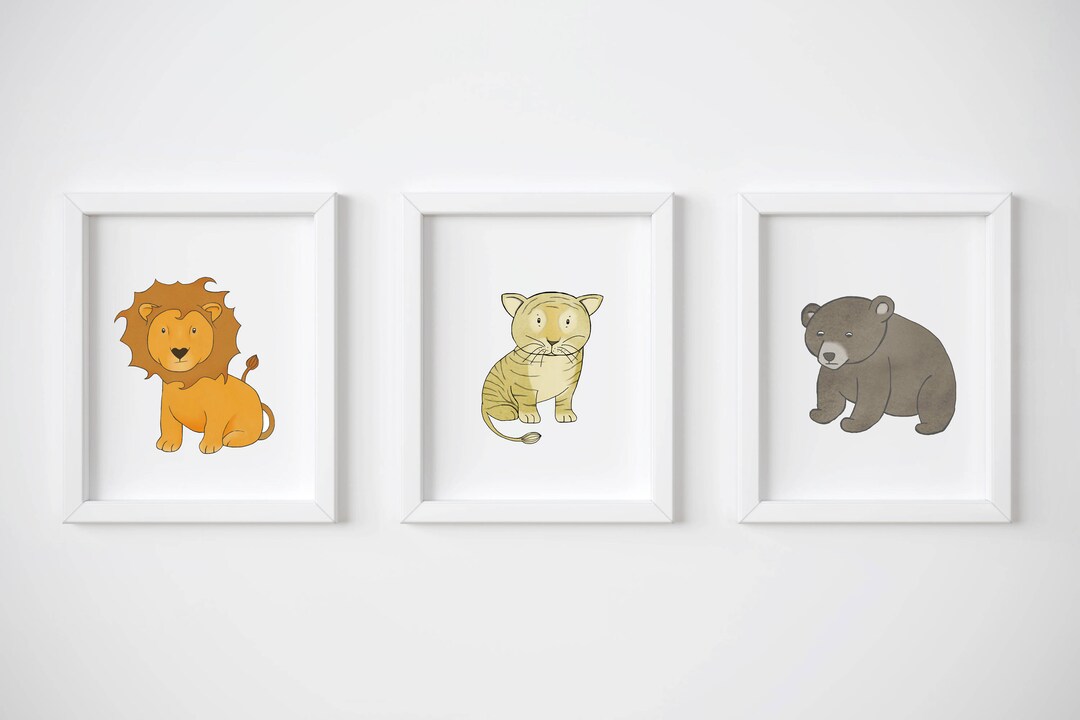 Safari Nursery Set - Safari Nursery Decor Featuring a Lion, Tiger and ...