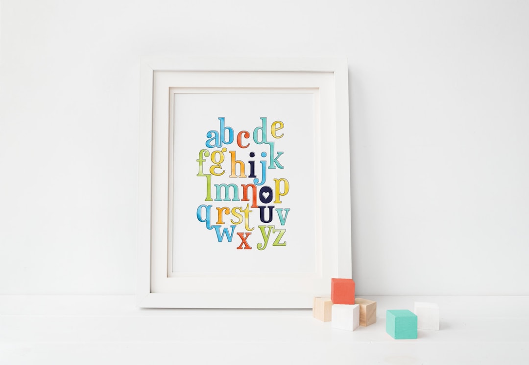 ABC Wall Art Printable - Watercolor Style Colorful Alphabet Letters for ...