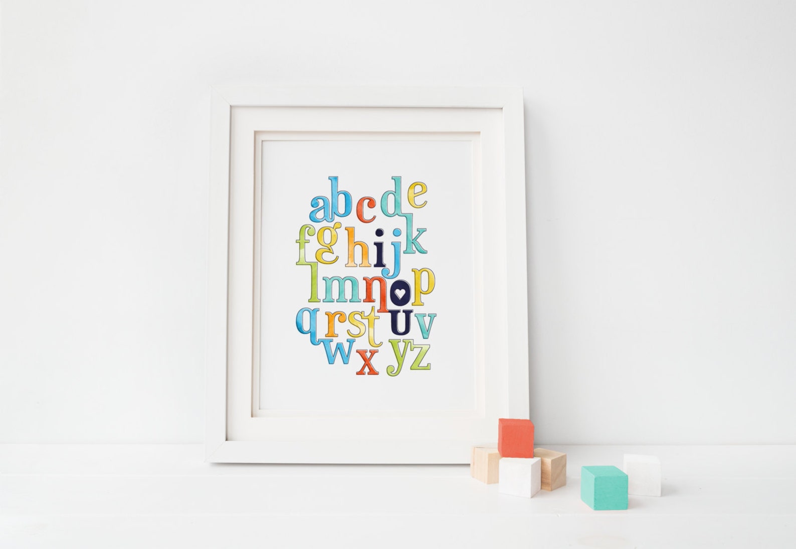 ABC Wall Art Printable Watercolor Style Colorful Alphabet | Etsy