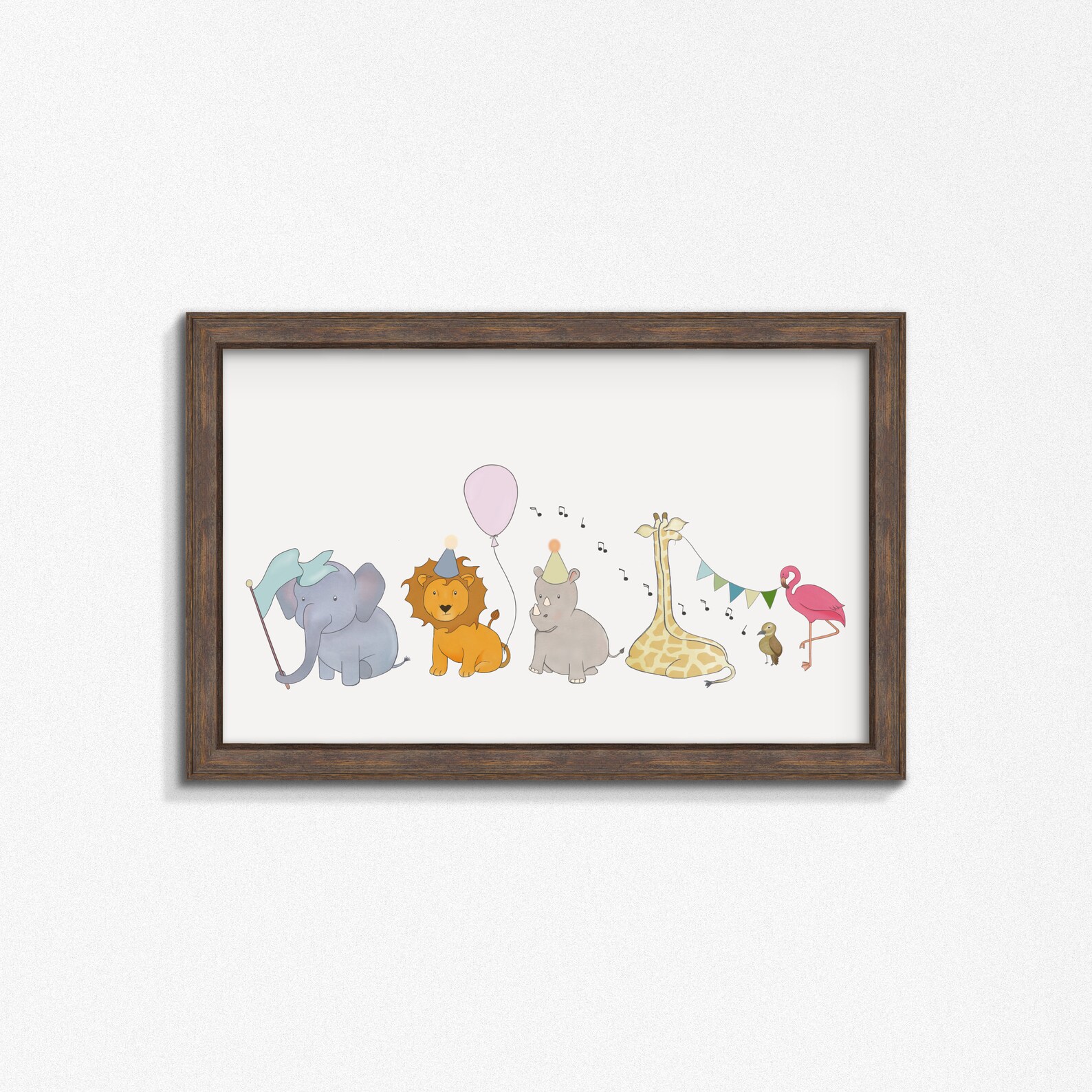 Woodland Animal Parade Print Woodland Animals Nursery Art | Etsy
