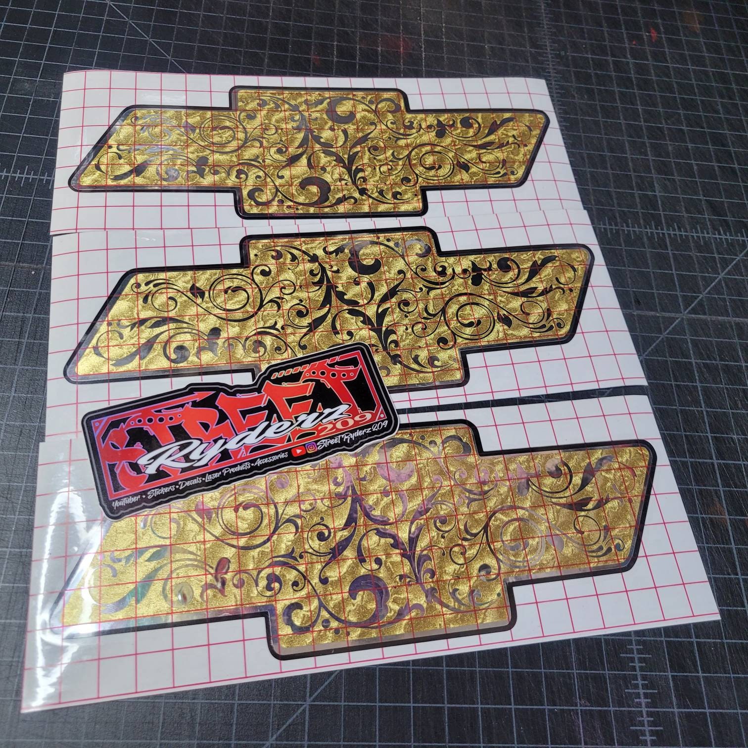 10 Bowtie Engraved/floral Design Decal / for Truck/ for Toolbox/ Decal ...