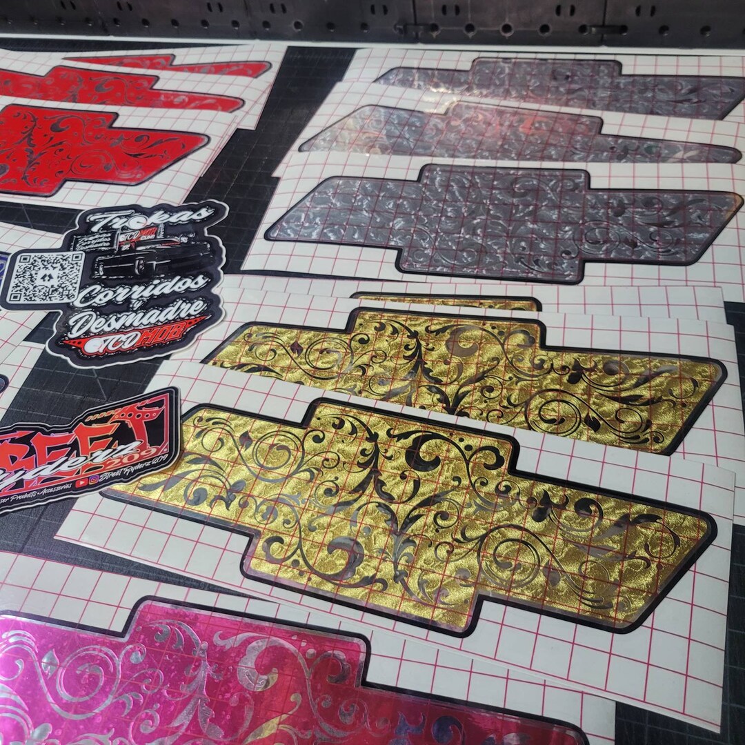 10 Bowtie Engraved/floral Design Decal / for Truck/ for Toolbox/ Decal ...