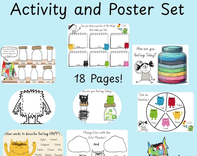 Colour Monster Template - Etsy UK