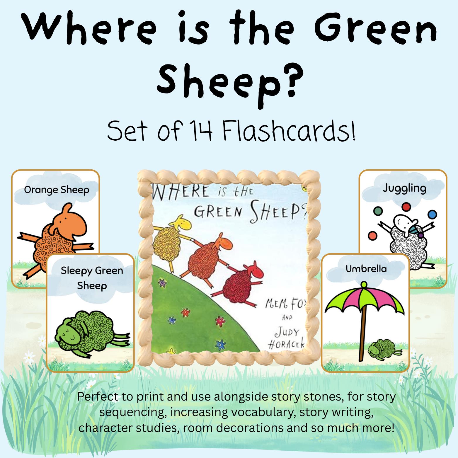Where is the Green Sheep? Flashcards - Set of 14 - Etsy