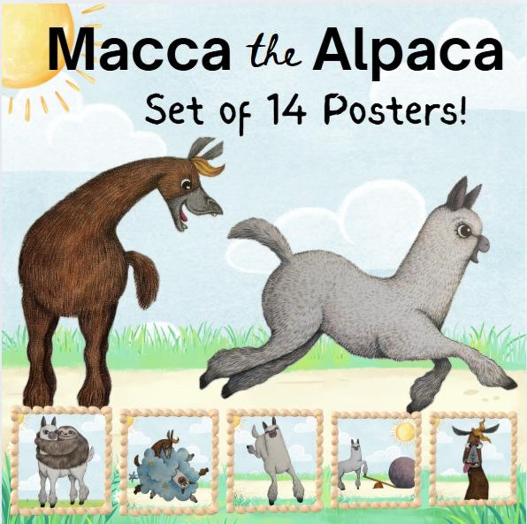 Macca the Alpaca Poster Set - Etsy