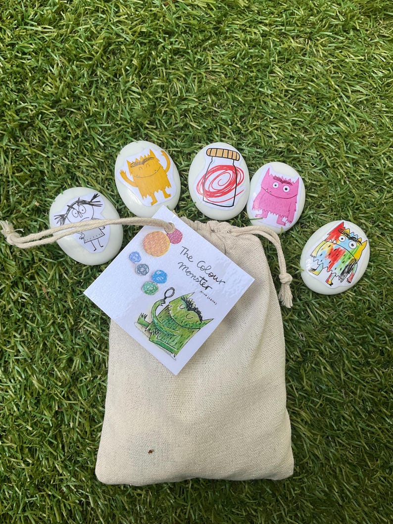 The Colour Monster Story Stones! Set of 19 - Etsy Australia