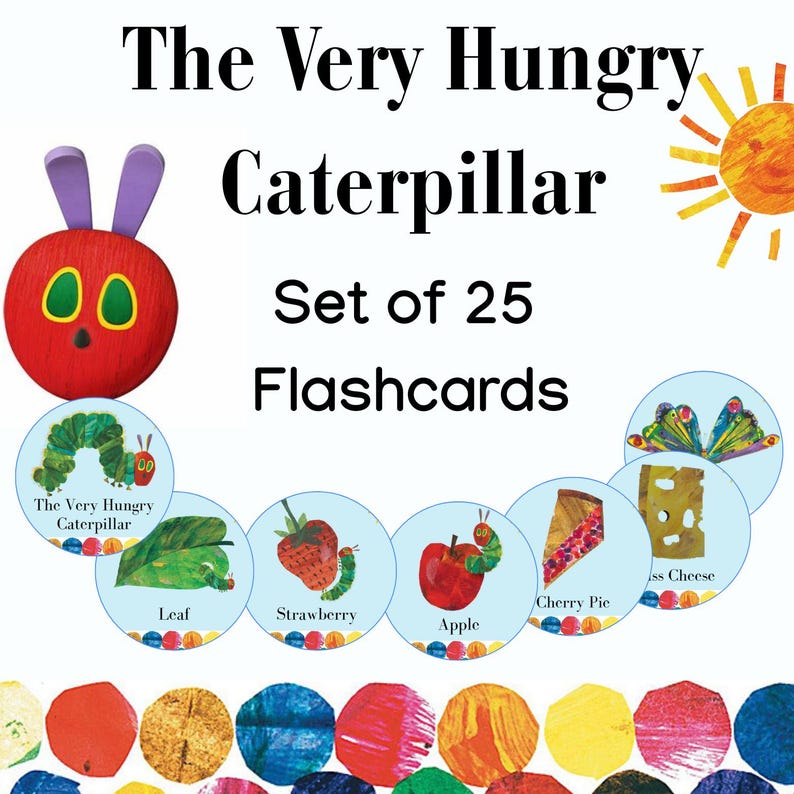 The Very Hungry Caterpillar - Set of 25 Flashcards/posters - Etsy