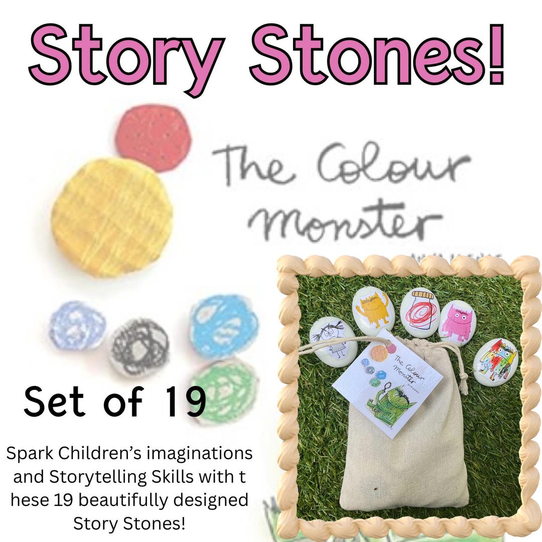 The Colour Monster Story Stones! Set of 19 - Etsy Australia