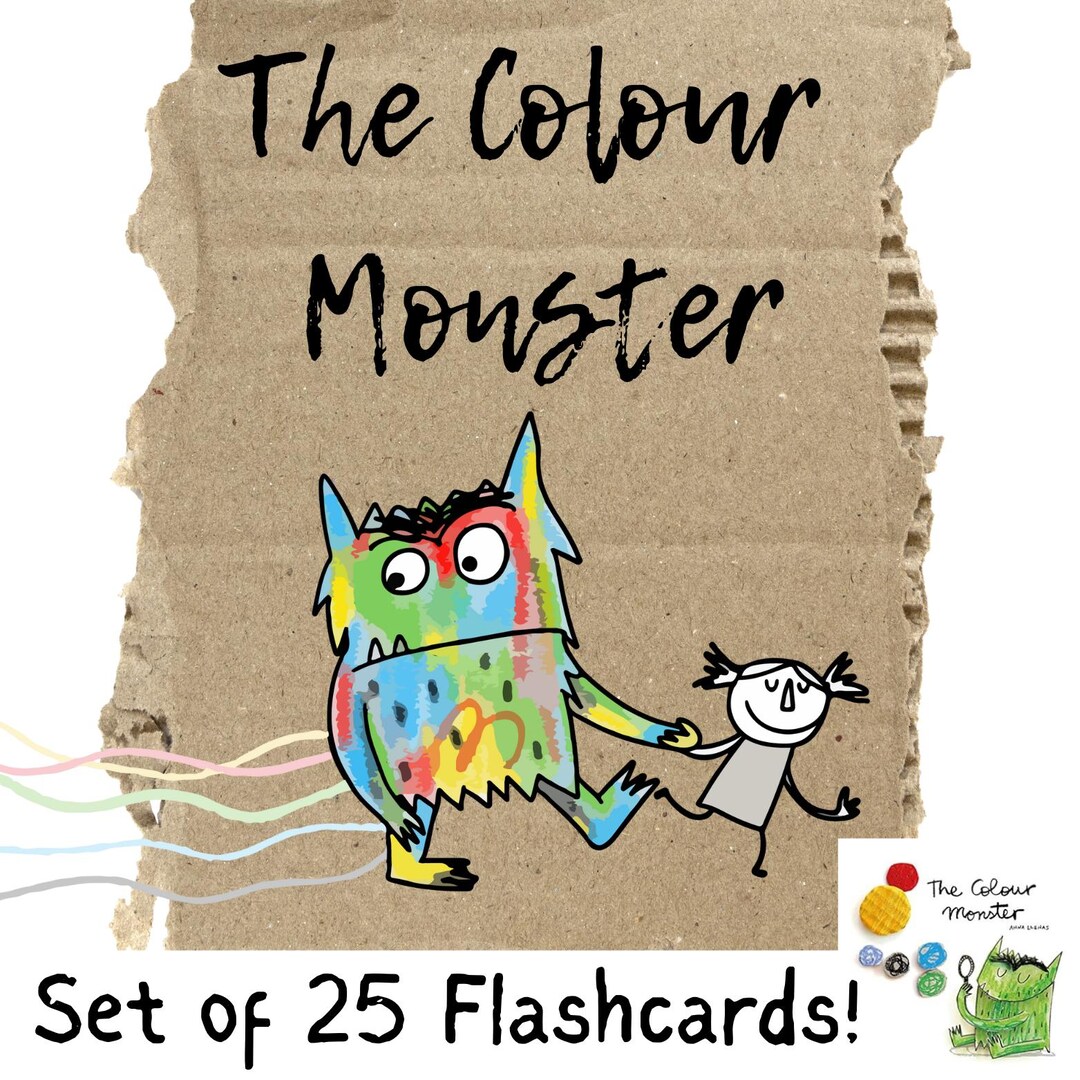 The Colour Monster - Set of 25 High Quality Flashcards - Etsy