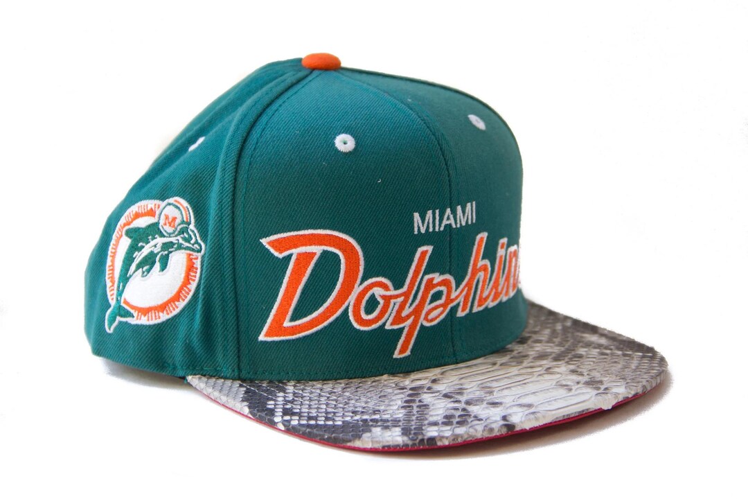 Mitchell & Ness Miami Dolphins the Script Strapback - Etsy
