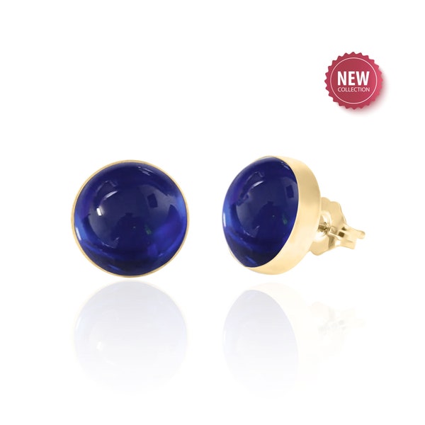 Lab Grown Blue Sapphire Earrings - Etsy