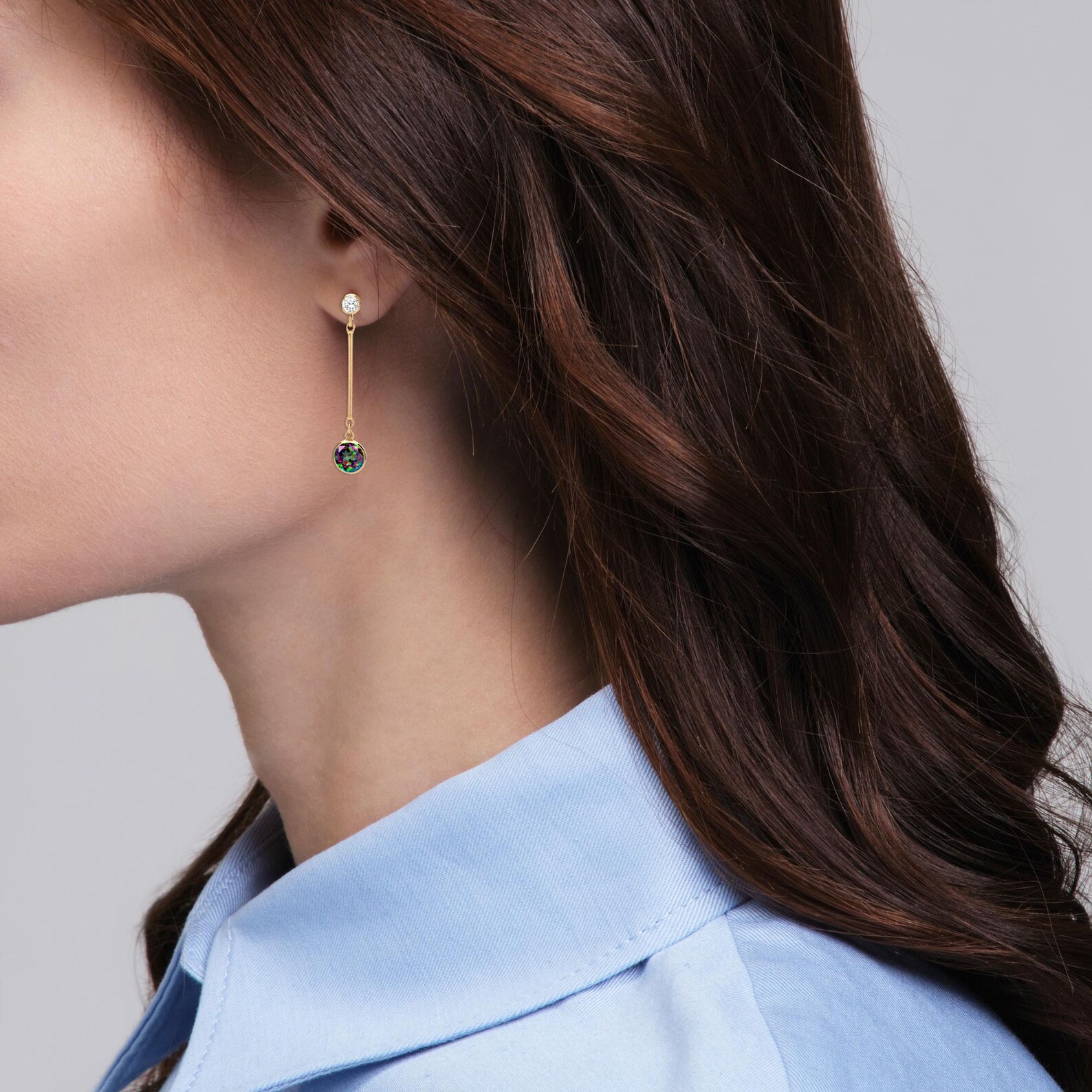 Long Mystic Drop Earrings in 14K Gold Filled or Sterling Silver ...