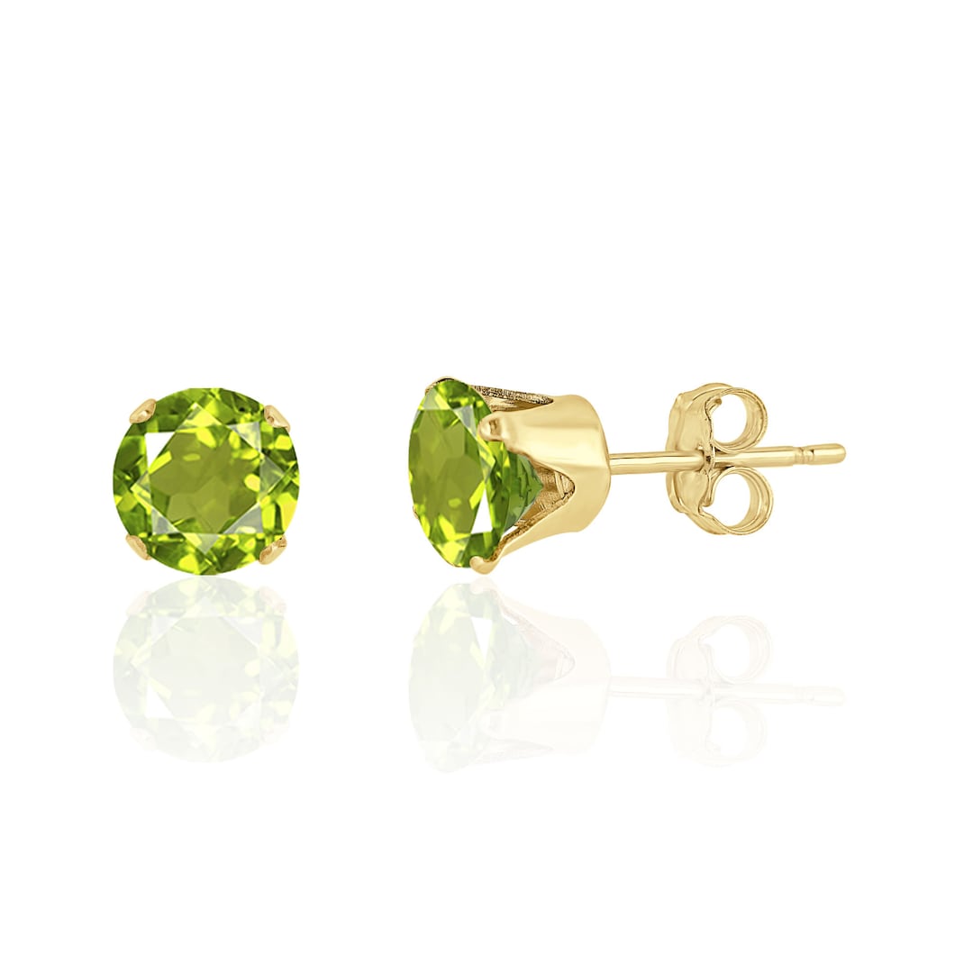 Peridot Earrings Studs in 14K Solid Gold / 14K Gold Filled / Silver ...