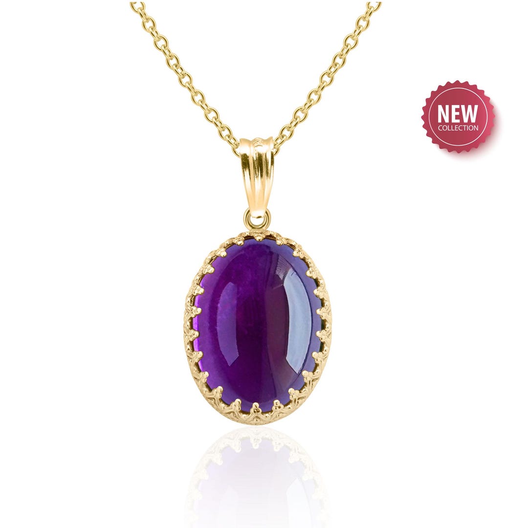 Amethyst Pendant Necklace 14K Gold Filled or Sterling Silver | Vintage ...