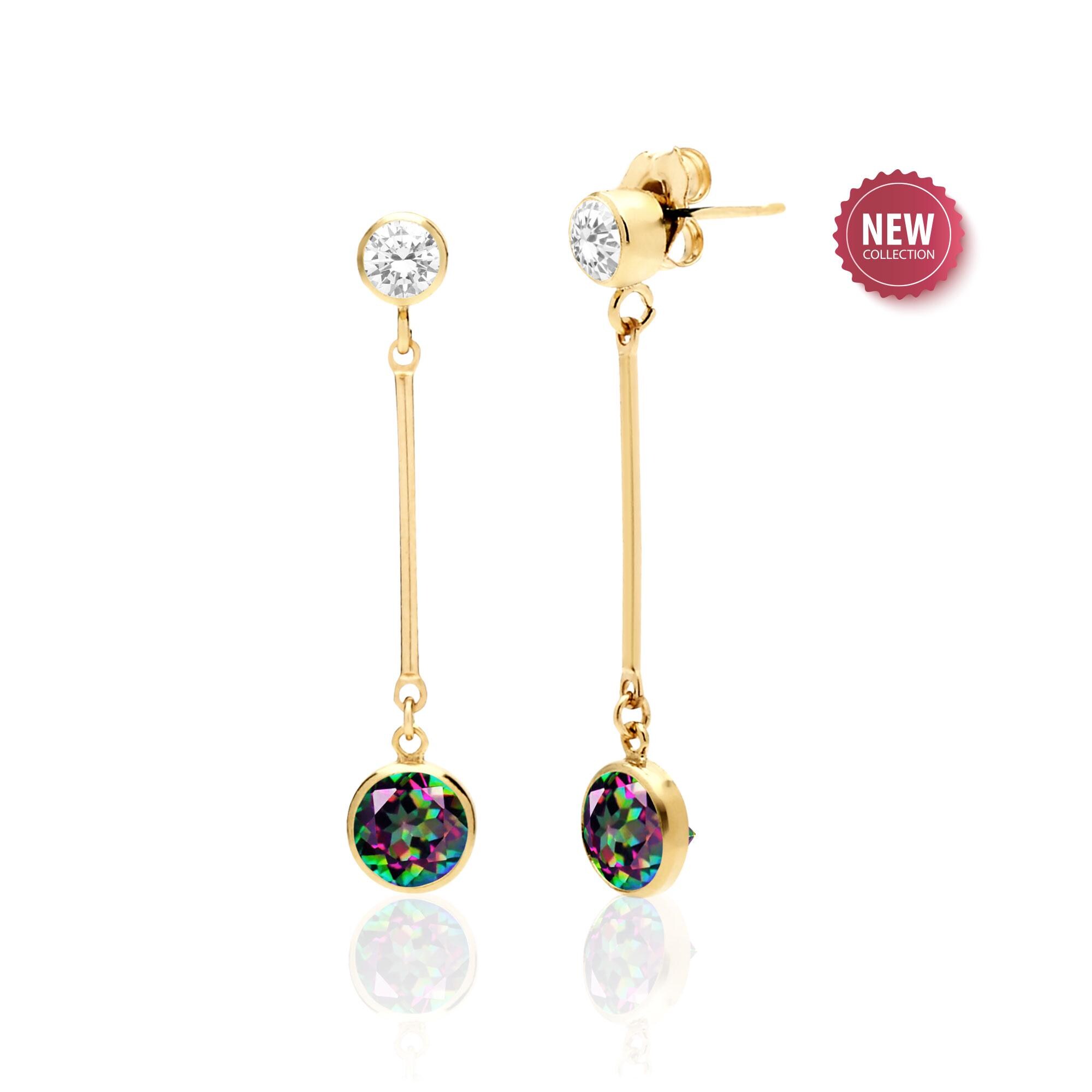 Long Mystic Drop Earrings in 14K Gold Filled or Sterling Silver ...