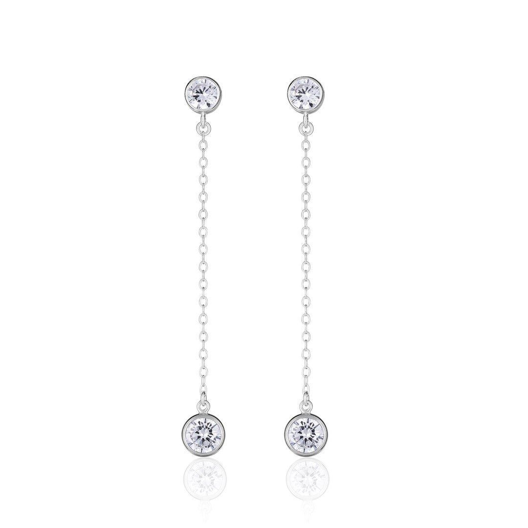 Long Chain Drop Dangle Earrings Sterling Silver Drop Earrings for Women ...