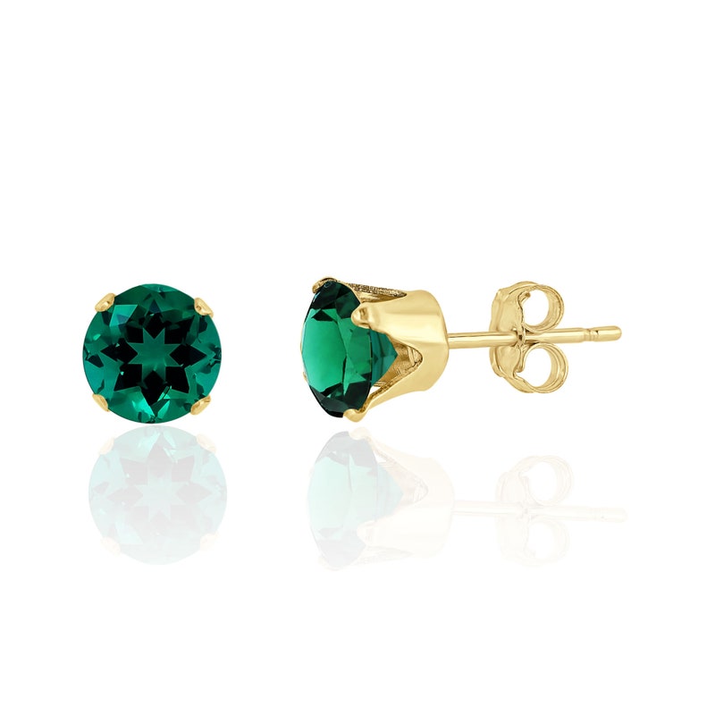 Lab Created Emerald Stud Earrings - Etsy