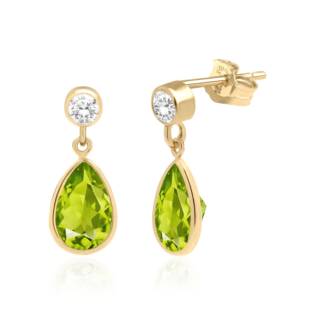 3 Ct. Peridot Drop Earrings in 14K Gold Filled and Sterling Silver ...