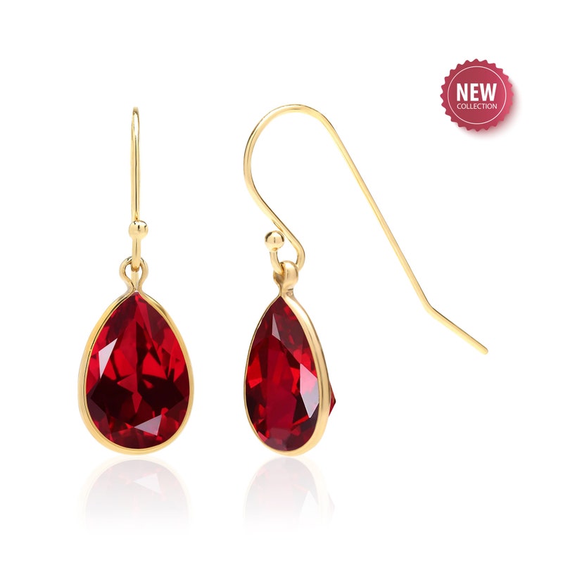 Ruby Earrings 14k - Etsy