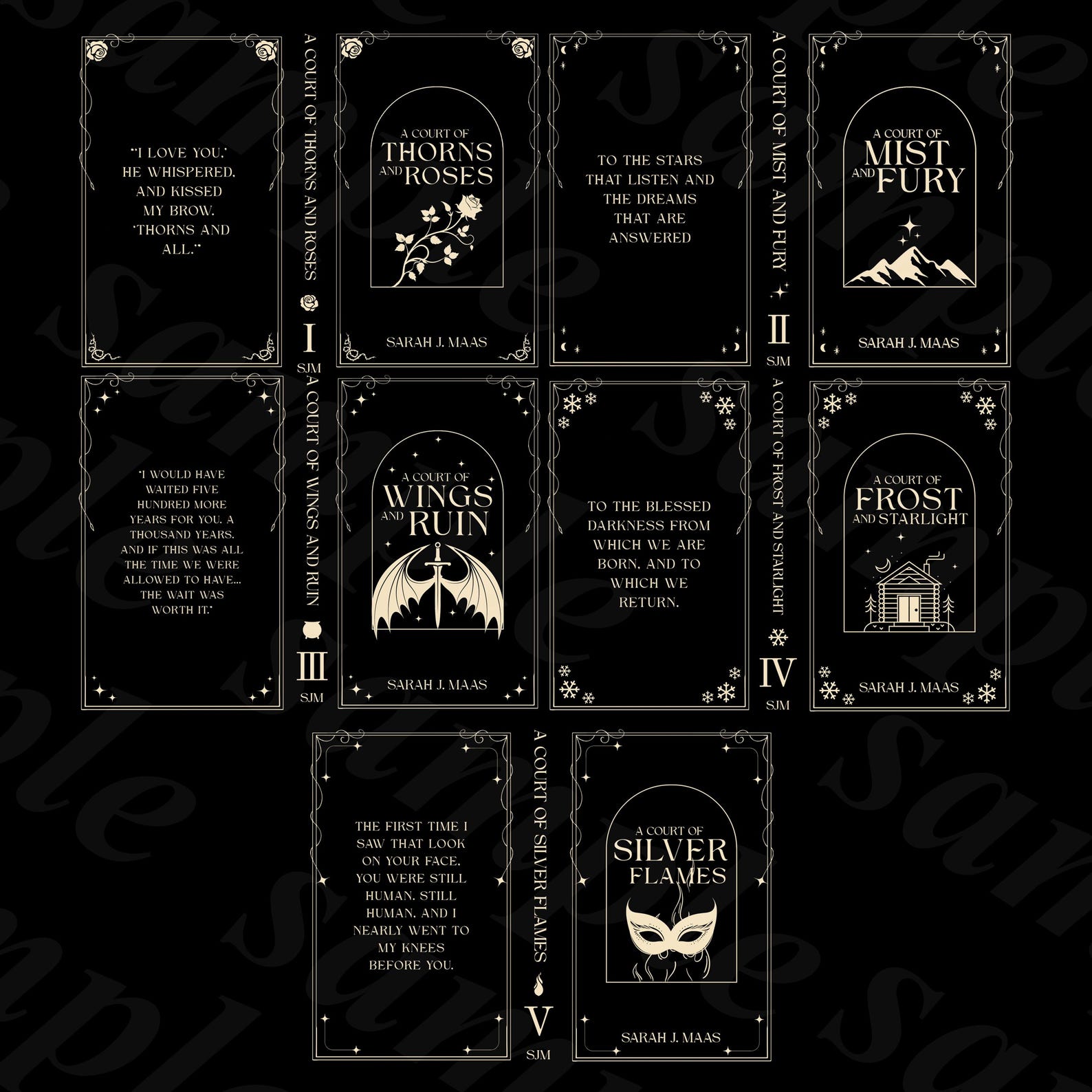 ACOTAR (full Series Available) by Sarah J Maas Book Cover Design for ...