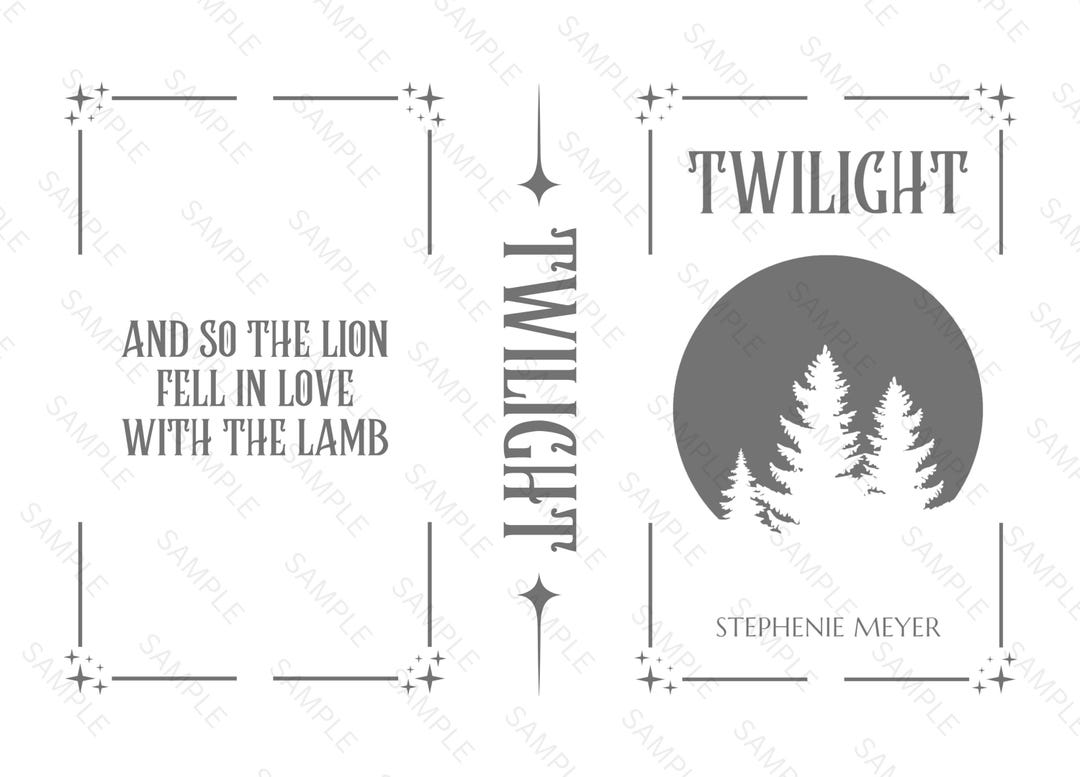 Twilight by Stephenie Meyer Book Cover Design for Book Binding ...