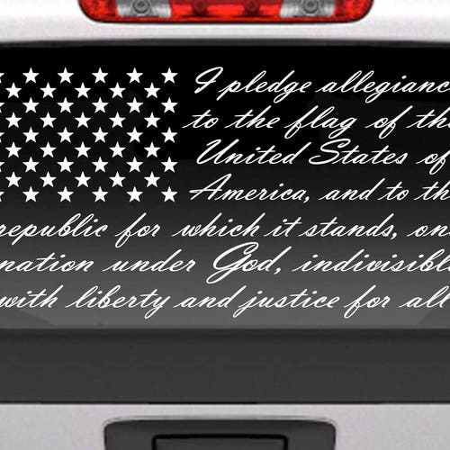 Pledge of Allegiance Decal American Flag Window Decal - Etsy
