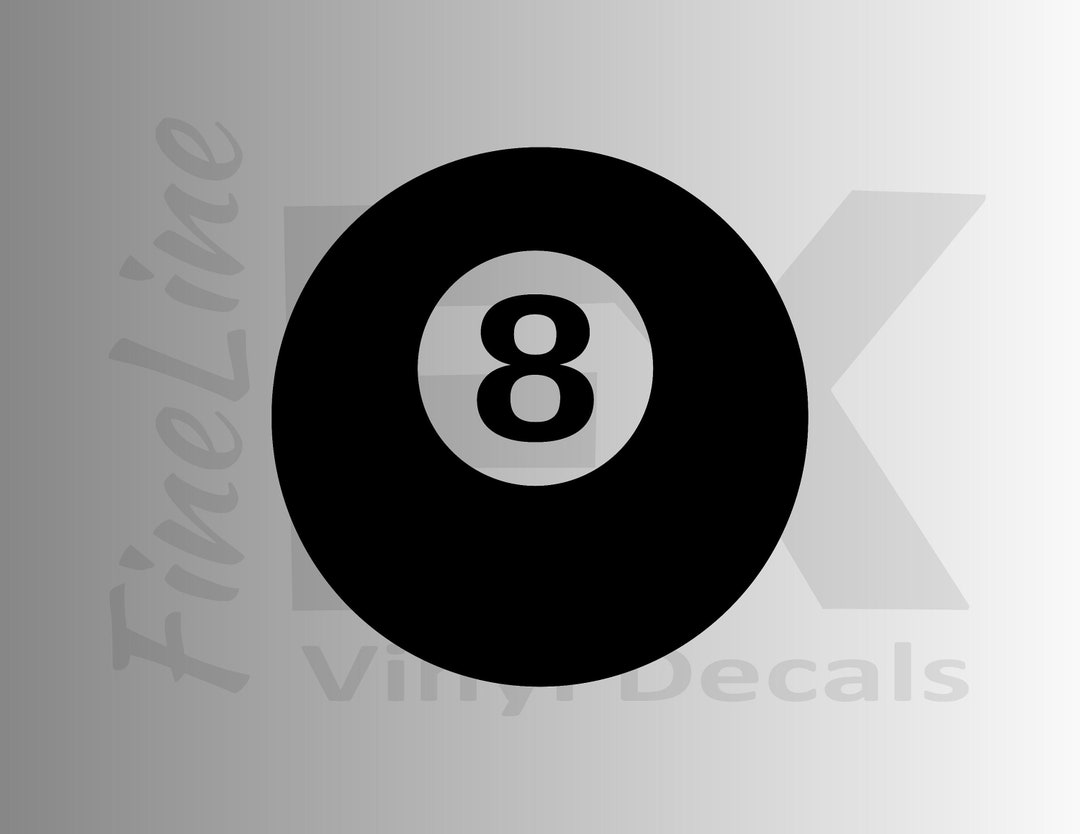 8 Ball Billiards Pool Ball Decal / Eight Ball Vinyl Decal Sticker for ...
