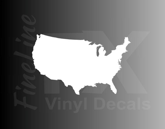 USA United States of America Map Vinyl Decal Sticker - Etsy