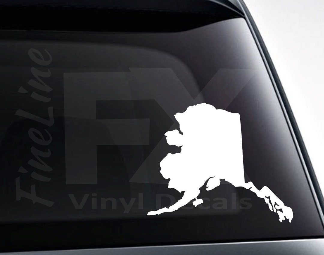 Alaska Map Silhouette Vinyl Decal Sticker / Decal for Cars, Laptops ...