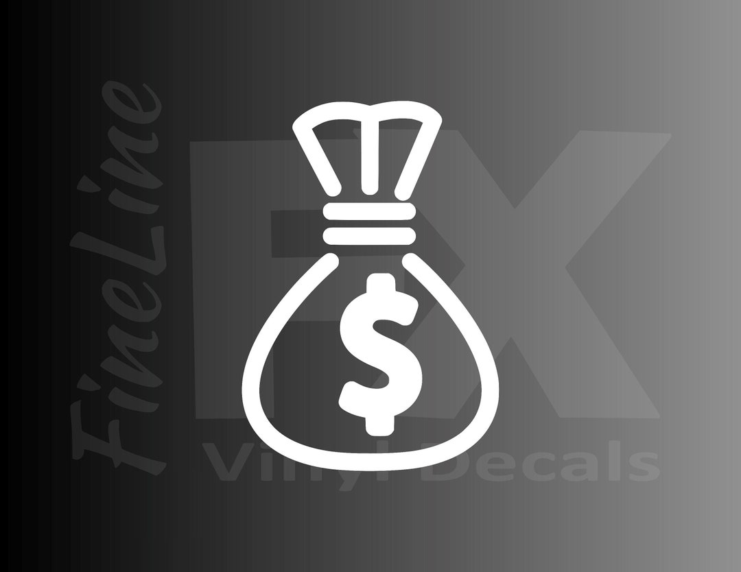 Money Bag Dollar Sign Cash Vinyl Decal Sticker - Etsy