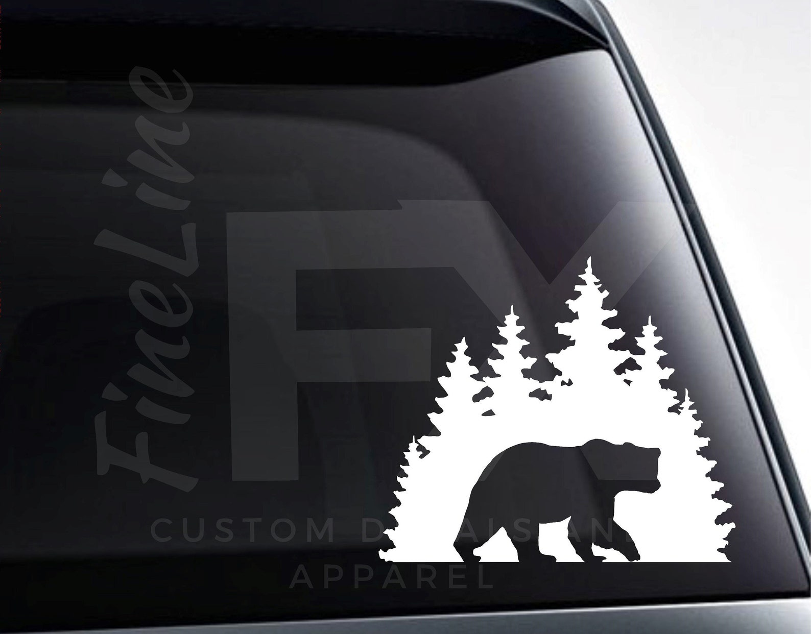 Bear in the Forest Vinyl Decal Sticker / Car Decal Car - Etsy