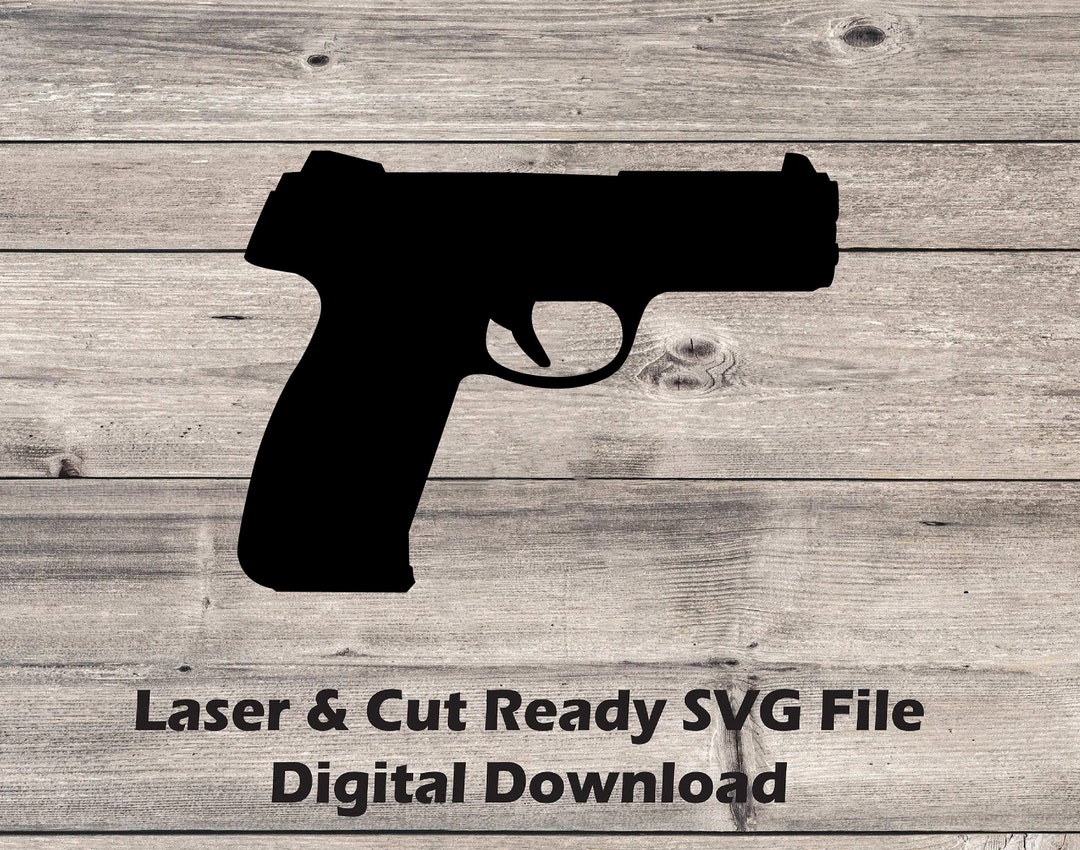 Pistol Handgun SVG Cutting File, Clip Art Template Digital Download ...