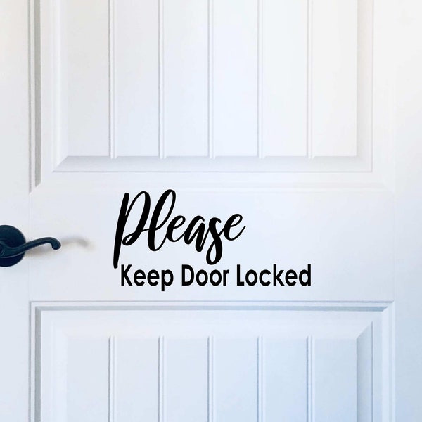 Please Lock the Door Sign - Etsy