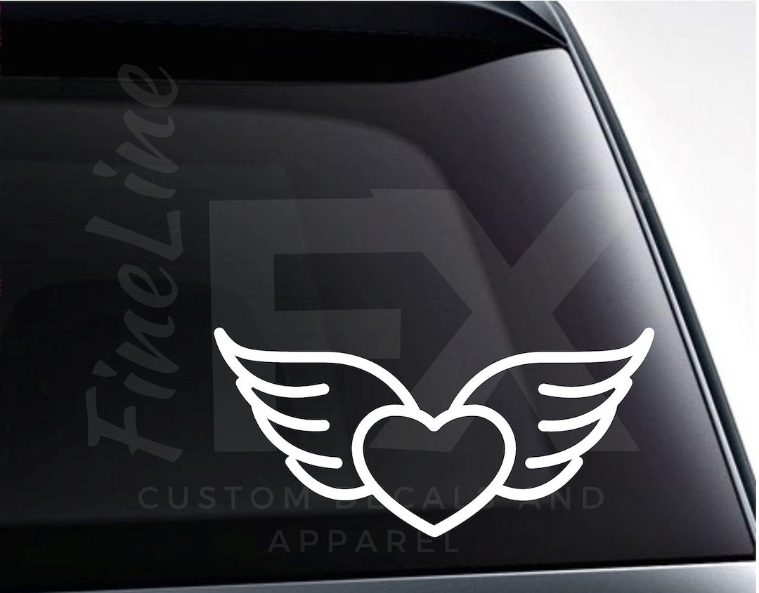Heart With Angel Wings Vinyl Decal Sticker / Decal for Cars, Laptops ...