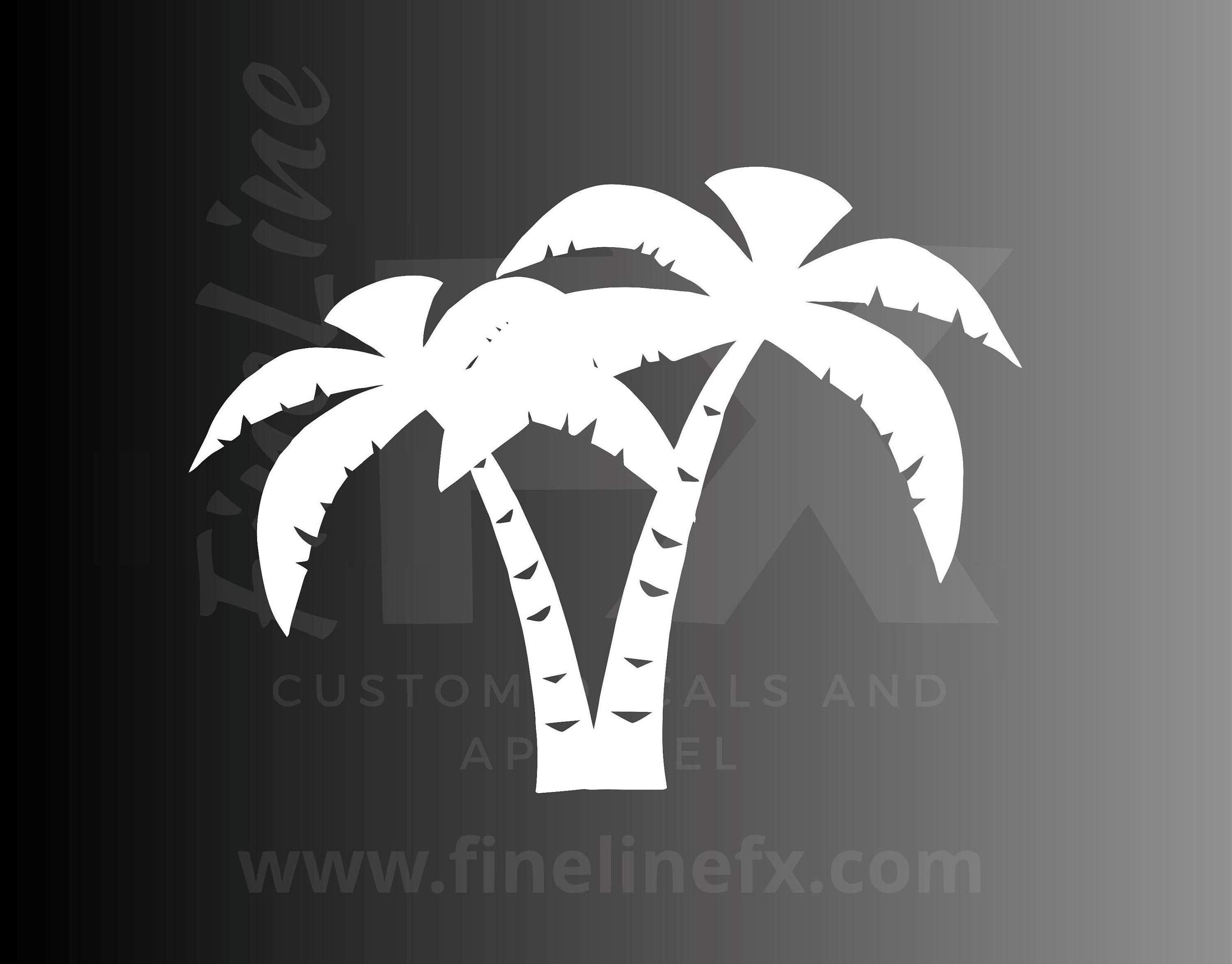 Two Palm Trees Tropical Beach Vinyl Decal Sticker | Etsy