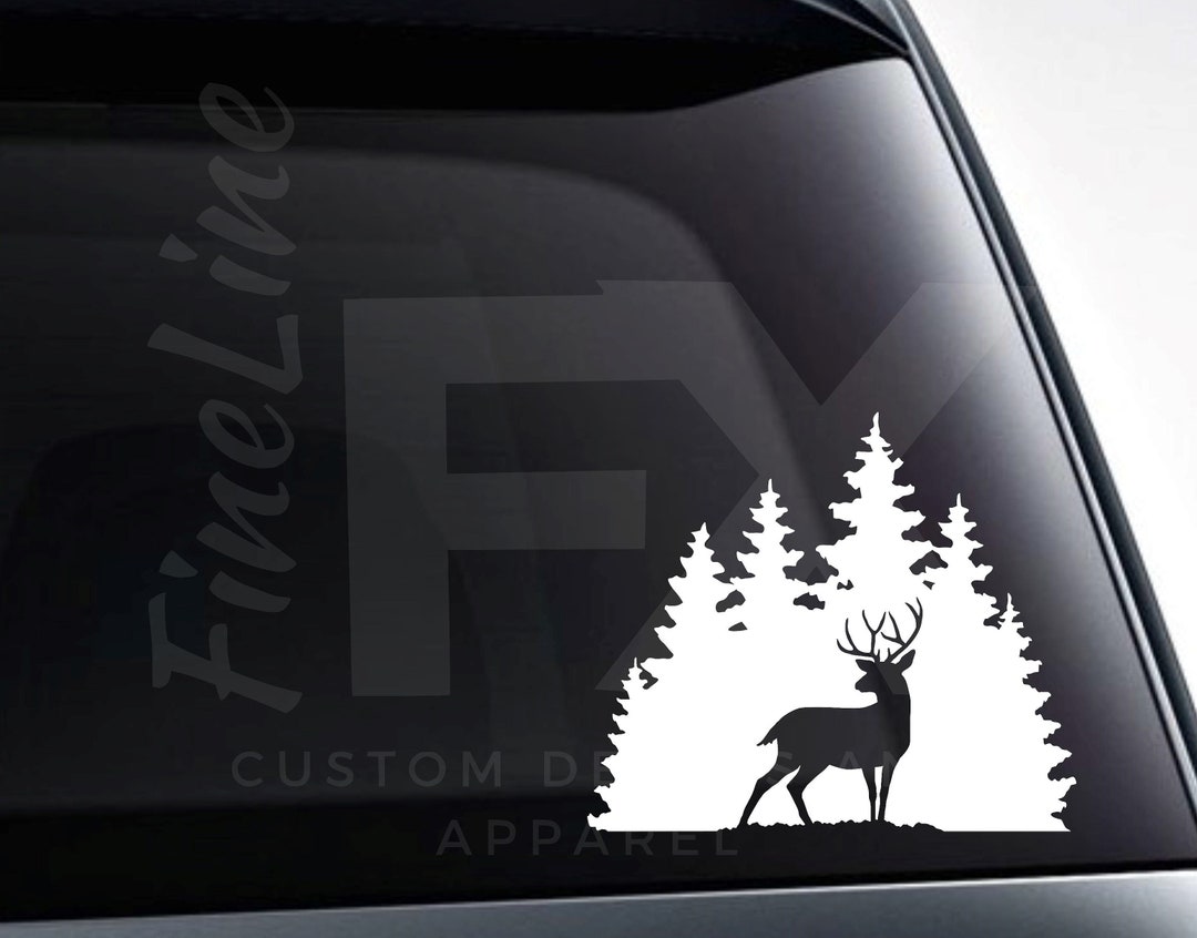 Buck Deer in Woods Die Cut Vinyl Decal Sticker / Car Decals - Etsy