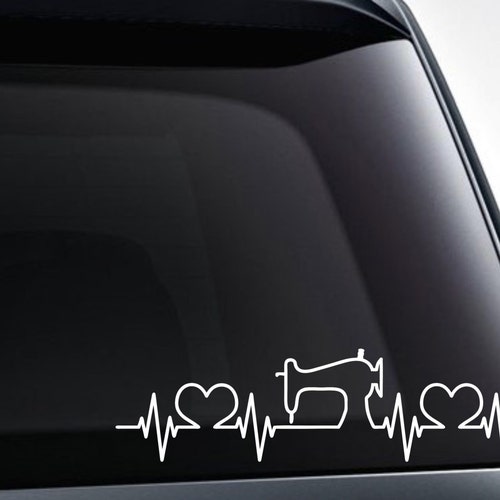 Sewing Machine Heartbeat Lifeline Decal Sticker Love to Sew - Etsy