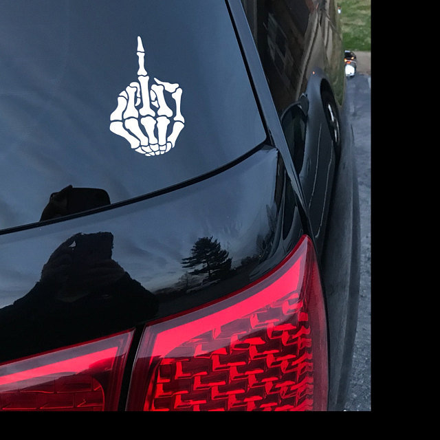 Skeleton Hand Middle Finger Vinyl Decal Sticker - Etsy
