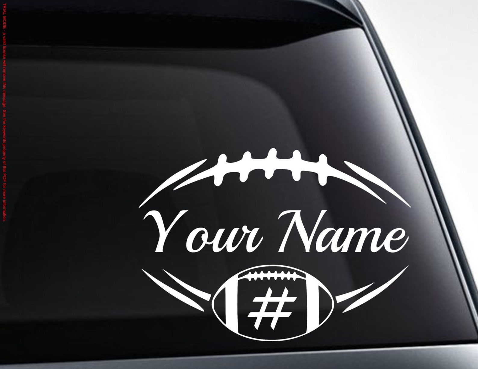 Personalized Football Vinyl Decal Car Sticker / Name and | Etsy