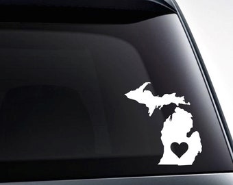 I Love Michigan Custom Vinyl Decal Sticker Choose Your Color - Etsy