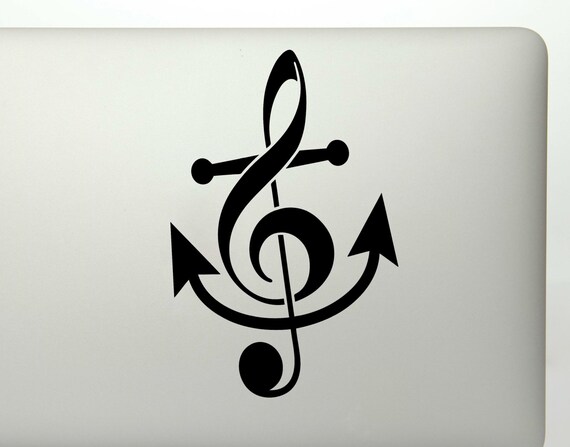 Anchor Music Note Tattoo