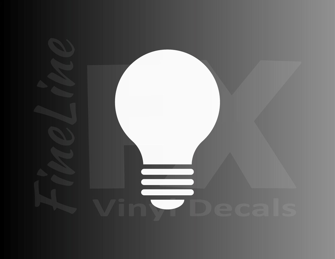 Light Bulb Vinyl Decal Sticker - Etsy