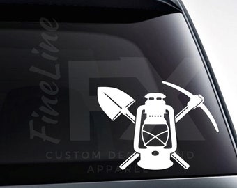 Crossed Shovel and Pick Axe Vinyl Decal Mining Pickaxe - Etsy