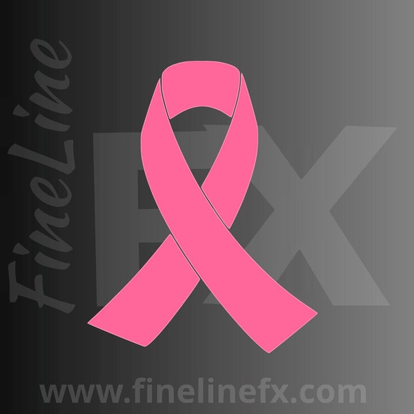 Pink Ribbon Decal - Etsy