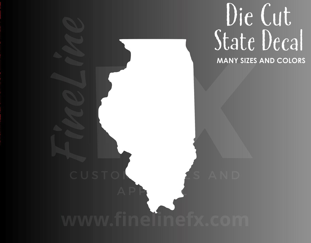 Illinois State Shape Vinyl Decal Sticker - Etsy