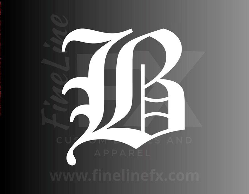 Old English Letter B Initial Vinyl Decal Sticker - Etsy