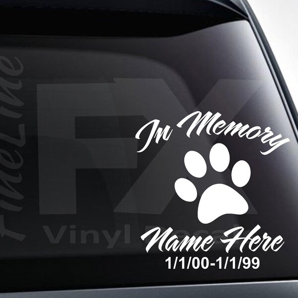 Dog Memorial Decal - Etsy